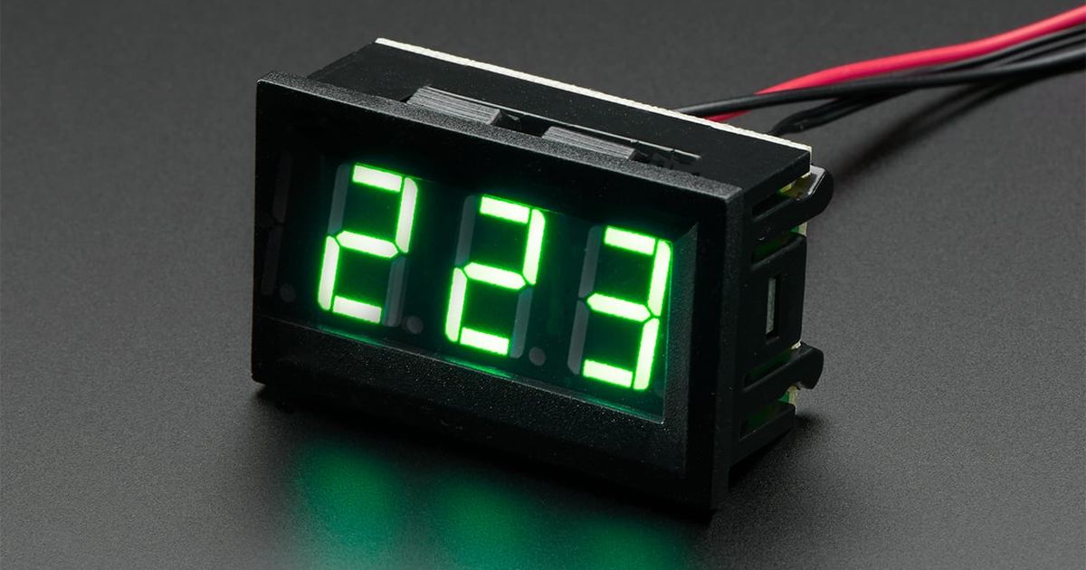 2-wire AC Voltmeter with LED Display Panel - 70V ~ 500V AC | Thingbits ...