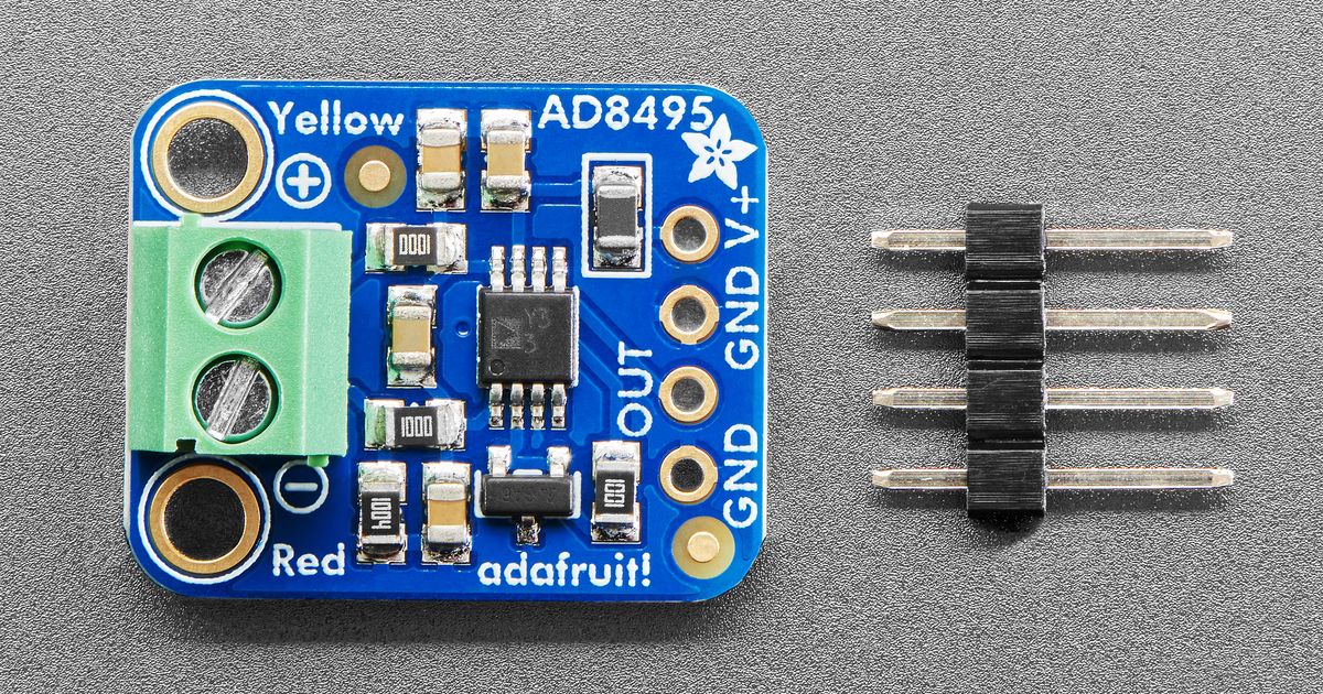 Adafruit AD8495 Analog Output K-Type Thermocouple Amplifier | Thingbits ...