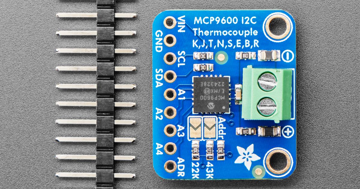 Adafruit MCP9600 I2C Thermocouple Amplifier Breakout | Thingbits ...